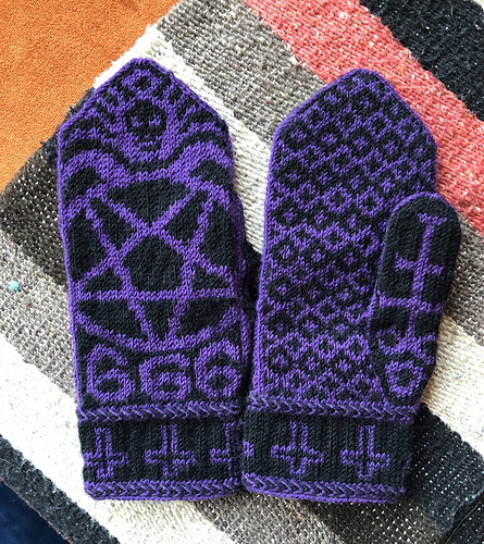 Ravelry: Satanic Mittens pattern by Linda Lichter