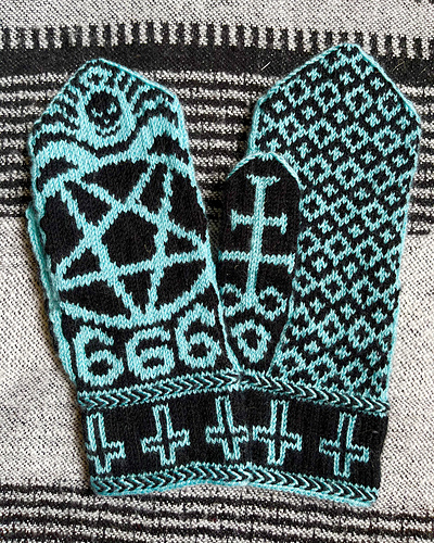 Ravelry: Satanic Mittens pattern by Linda Lichter