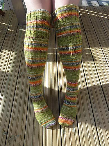 Ravelry: 104-9 Long socks with Rib and stocking sts pattern by DROPS design