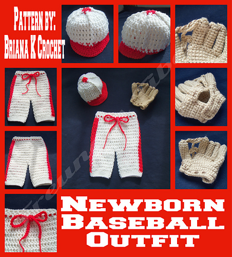 Ravelry: Newborn Baseball Outfit pattern by Briana K Designs