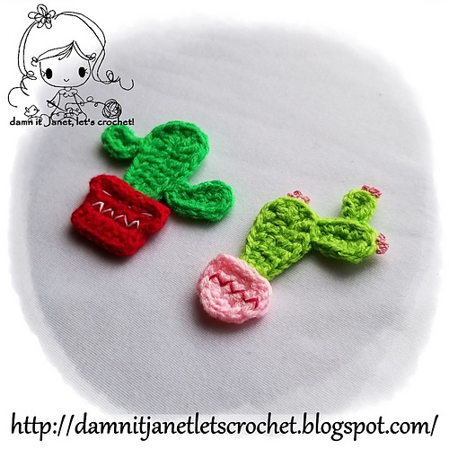 Ravelry: Cactus Applique pattern by Janet Carrillo