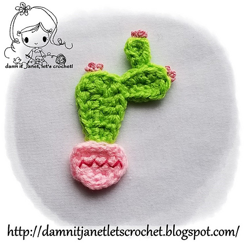 Ravelry: Cactus Applique pattern by Janet Carrillo