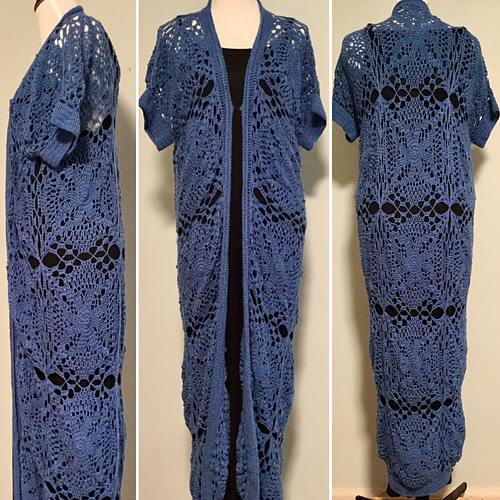 Ravelry: Long Lace Cocoon Cardigan pattern by Kristen Stein