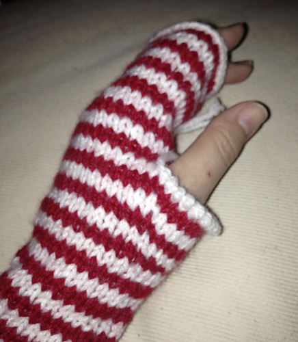 Ravelry: Candy Cane Fingerless Mittens pattern by Molly Matters