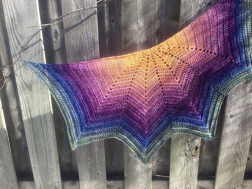 "Zombie high" shawl for my kiddo : r/crochet
