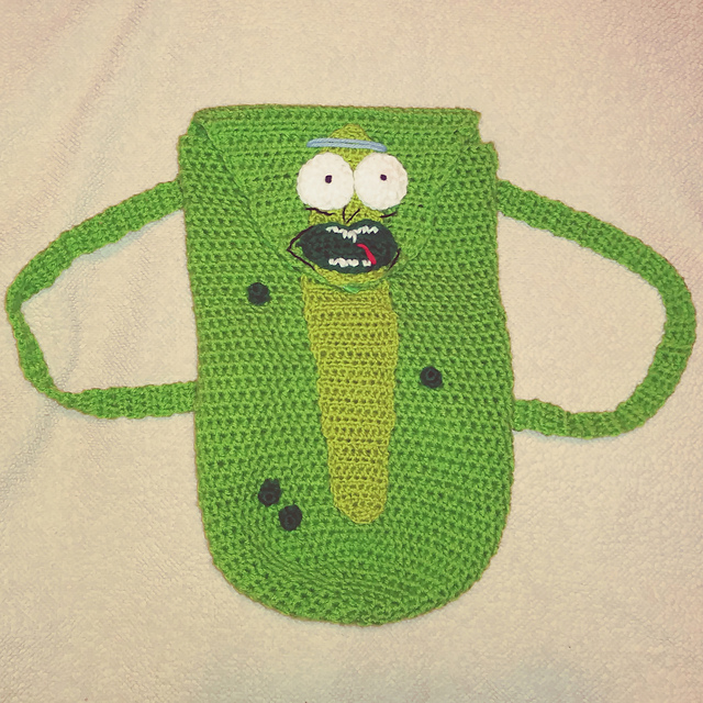 Ravelry: Pickle Rick Backpack pattern by MoonlitShop Patterns