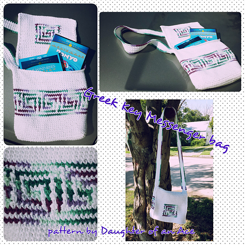 Ravelry: Greek Key Messenger Bag pattern by Wonder and Buttons