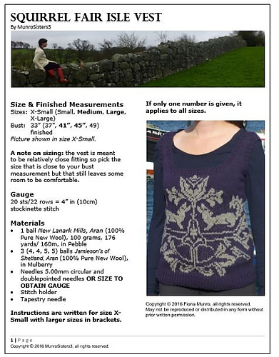 Ravelry: Squirrel Fair Isle Vest pattern by Munro Sisters3