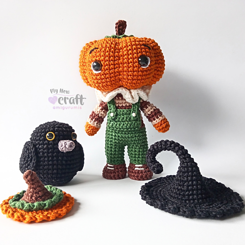 Ravelry: Igor Pumpkin Head and Crow pattern by Isabela Tavares