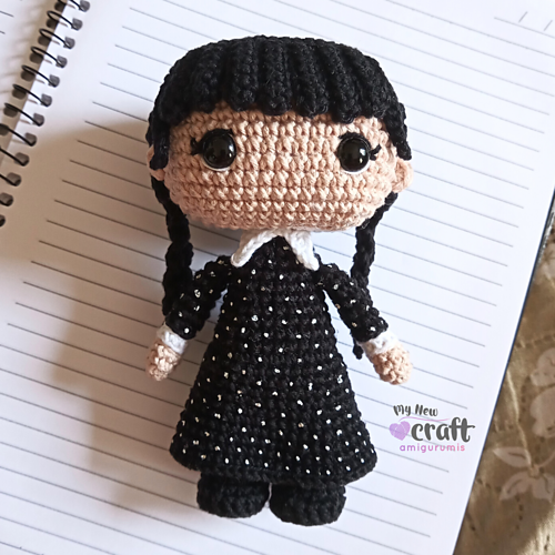 Ravelry: Wednesday Addams Amigurumi pattern by Isabela Tavares
