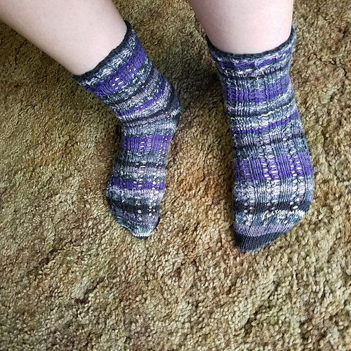 Ravelry: Simple Lace Stripe Sock pattern by Babs Rudlin