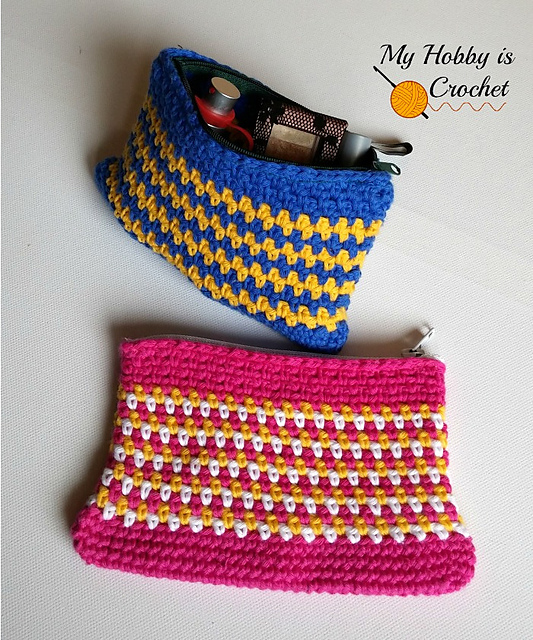 Ravelry: Moss Stitch Zipper Pouch pattern by Kinga Erdem