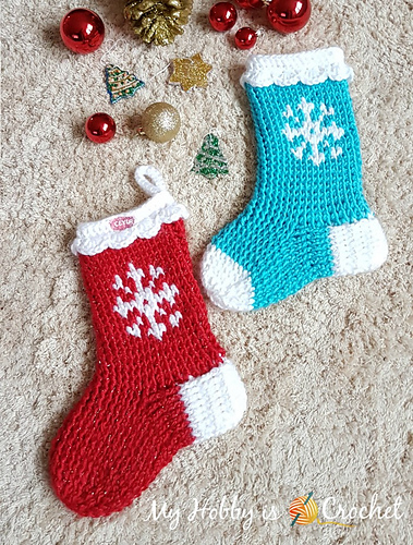 Ravelry: Snowflake Christmas Stocking or Boots pattern by Kinga Erdem