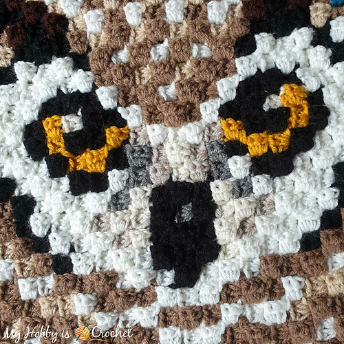 Ravelry: Horned Owl C2C Square pattern by Kinga Erdem