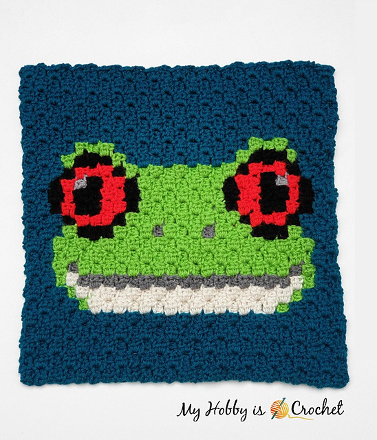 Ravelry: Red-eyed Tree Frog C2C Square pattern by Kinga Erdem