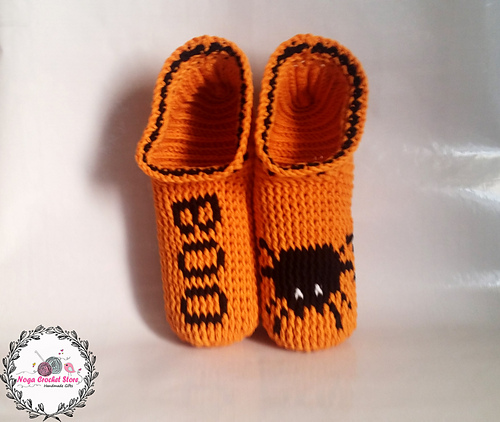 Ravelry: Spider BOO Slippers pattern by Engy Mohsen