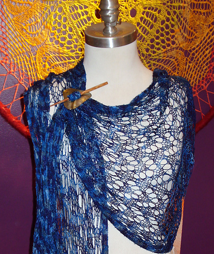 Ravelry: Maharashtra Silk Ocean Blue Lace Wrap pattern by Nancy Nagle