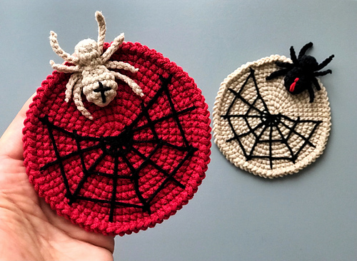 Ravelry: Halloween Spider Coaster pattern by Nataliia Romaniv