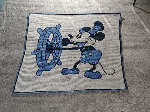 Disney Steamboat Willie mosaic heklet teppe: Fullstendig oversikt over ...