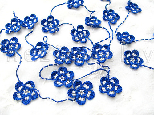 Ravelry: Beaded Crochet Flower Lariat, Necklace, Scarf pattern by Nez ...