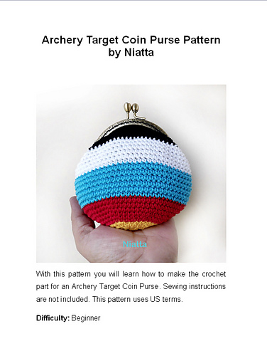 Ravelry: Archery Target Coin Purse pattern by Niatta e-crochet