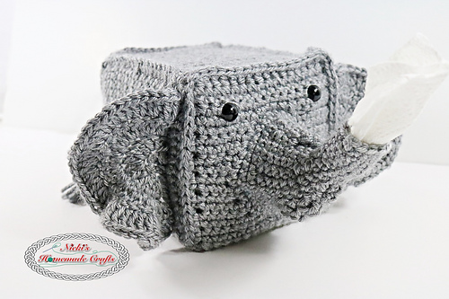 Ravelry: Elephant Tissue Box Cover pattern by Nicole Riley