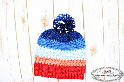 Ravelry: Sunset Hat with Night Sky Pom-Pom pattern by Nicole Riley