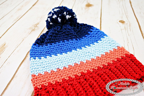 Ravelry: Sunset Hat with Night Sky Pom-Pom pattern by Nicole Riley