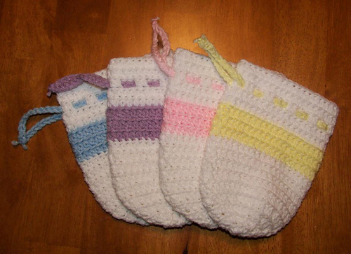 Ravelry: Simple Stripe Drawstring Bag pattern by Amanda Dodd