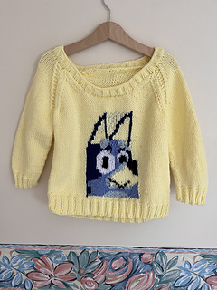 Ravelry: Bluey Toddler Jumper pattern by Not Just Nana’s Knit