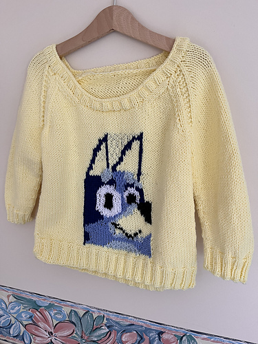 Ravelry: Bluey Toddler Jumper pattern by Not Just Nana’s Knit