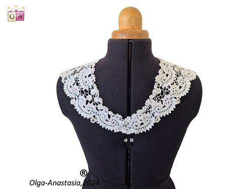 Ravelry: White Lace Irish Lace Detachable Collar "December" pattern by ...