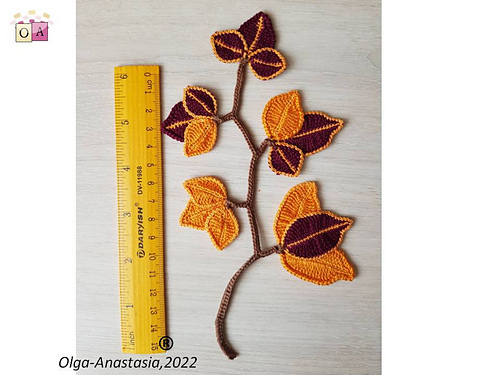Ravelry: Bright autumn branch with leaves 4 pattern by Olga Starostina
