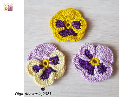 Ravelry: Pansies crochet pattern by Olga Starostina
