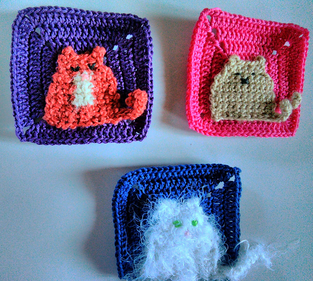 Ravelry: OndineStardust's Many Cats Square