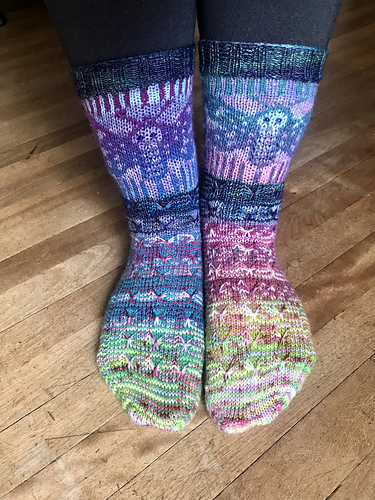 Ravelry: Moth Adventure Socks pattern by Clair Wyvern