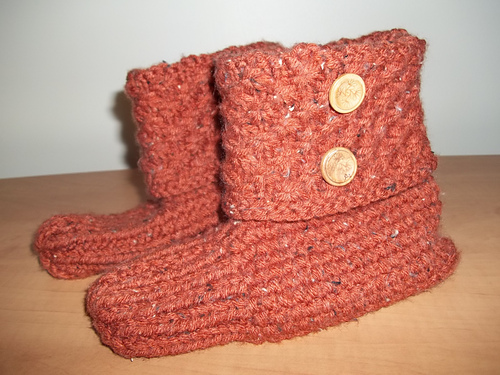 Ravelry: Knit Tweed Slippers #99494N pattern by Mary Maxim