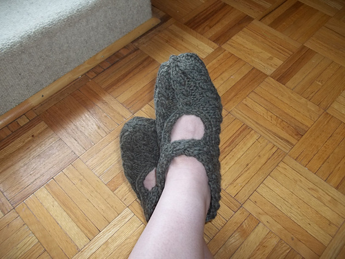 Ravelry: LAZY MISS MARY JANE // Cabled Ankle Wrap Slippers pattern by J ...