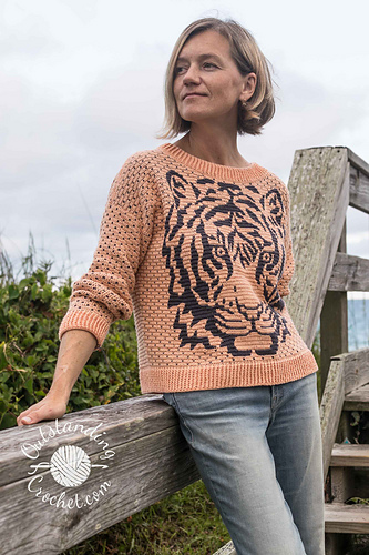 Ravelry: Tiger Mosaic Sweater pattern by Natalia Kononova