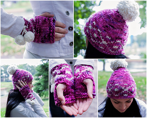 Ravelry: Koigu Bulky hat and fingerless gloves pattern by Anniki Leppik