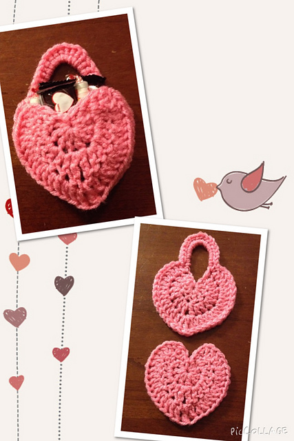 Ravelry: Sweet Heart Goody Sac pattern by Pamela Bastian