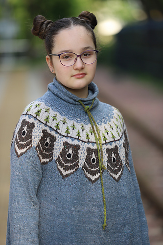 Ravelry: Bear yoke sweater adult pattern by Yana Markevich