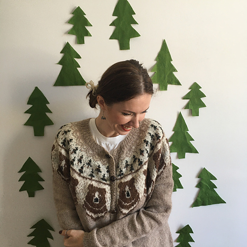 Ravelry: Bear yoke sweater adult pattern by Yana Markevich