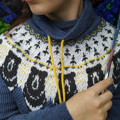 Ravelry: Bear yoke sweater adult pattern by Yana Markevich