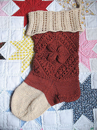 Ravelry: Counterpane and Lace Stocking pattern by Susan Strawn Bailey