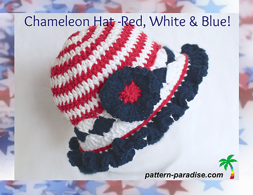 Ravelry: Chameleon Hat - Red, White & Blue 14-132 pattern by Maria Bittner