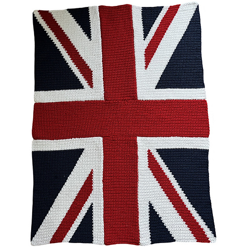 Ravelry: Union Jack Flag Lap Blanket Crochet pattern by Peach. Unicorn