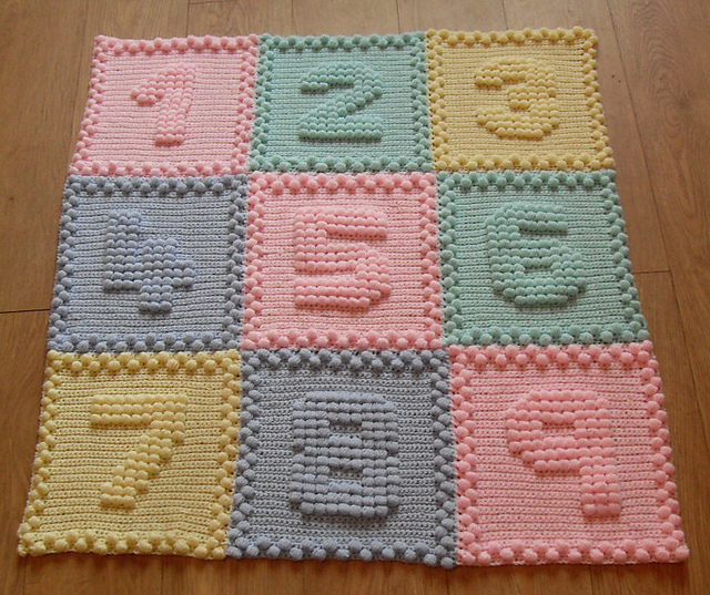 Ravelry: Number Motifs Baby Blanket pattern by Peach. Unicorn