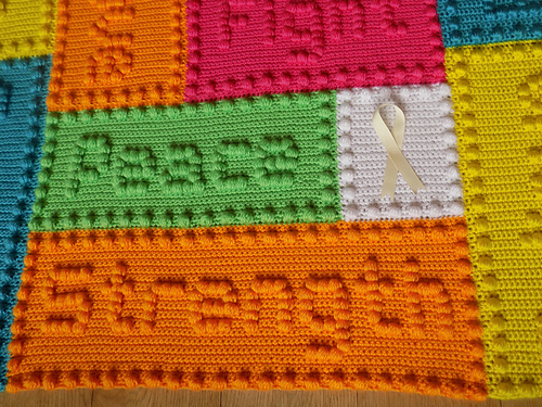 Ravelry: Cancer Support Motif Lap Blanket pattern by Peach. Unicorn