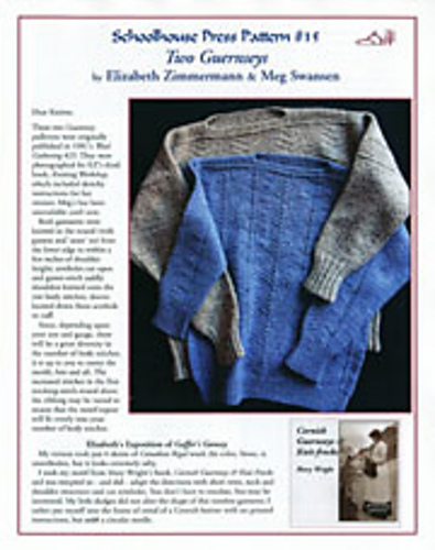 Ravelry: Schoolhouse Press Patterns #15, Two Guernseys - patterns